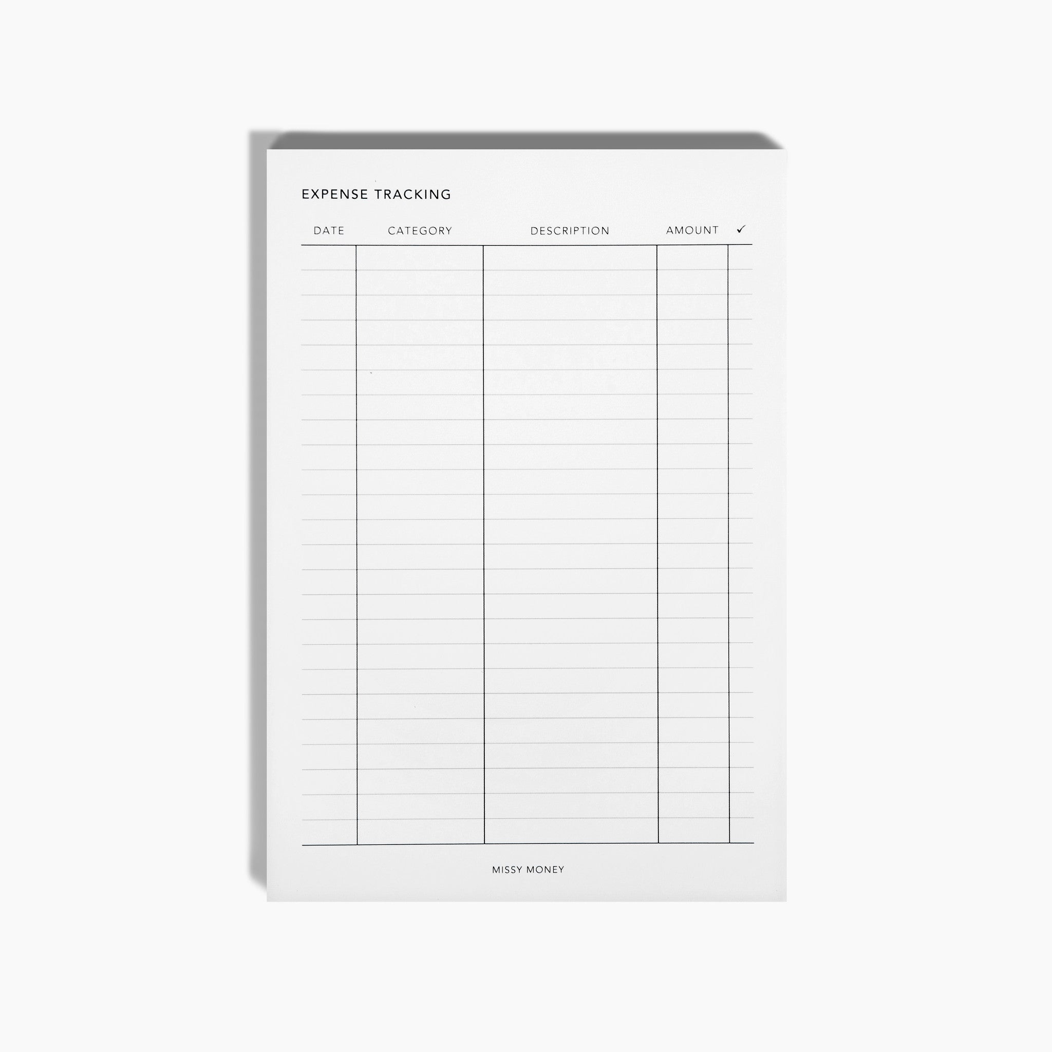 Expense Tracking Pad – Missy Money